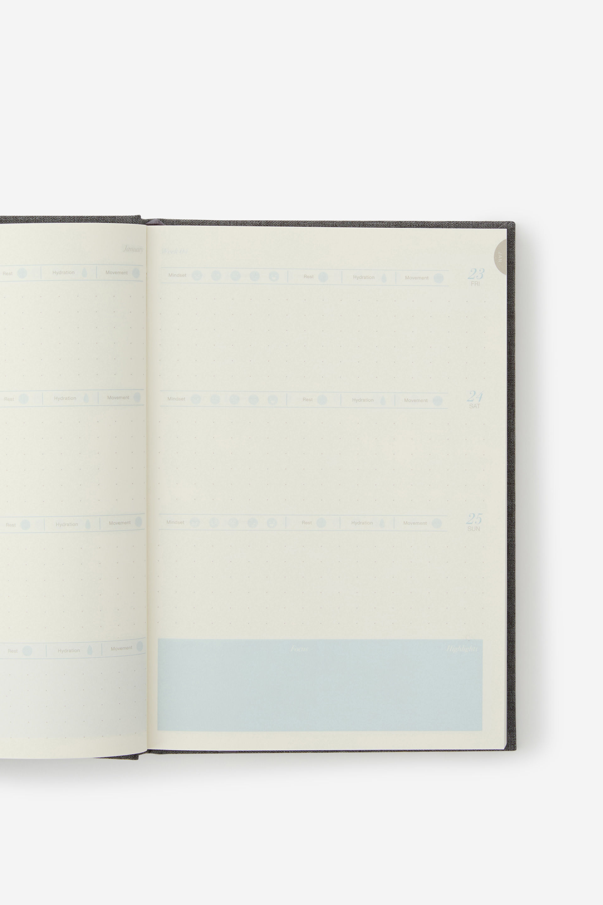 Typo Diary 2026 - Sleek Grey Cover