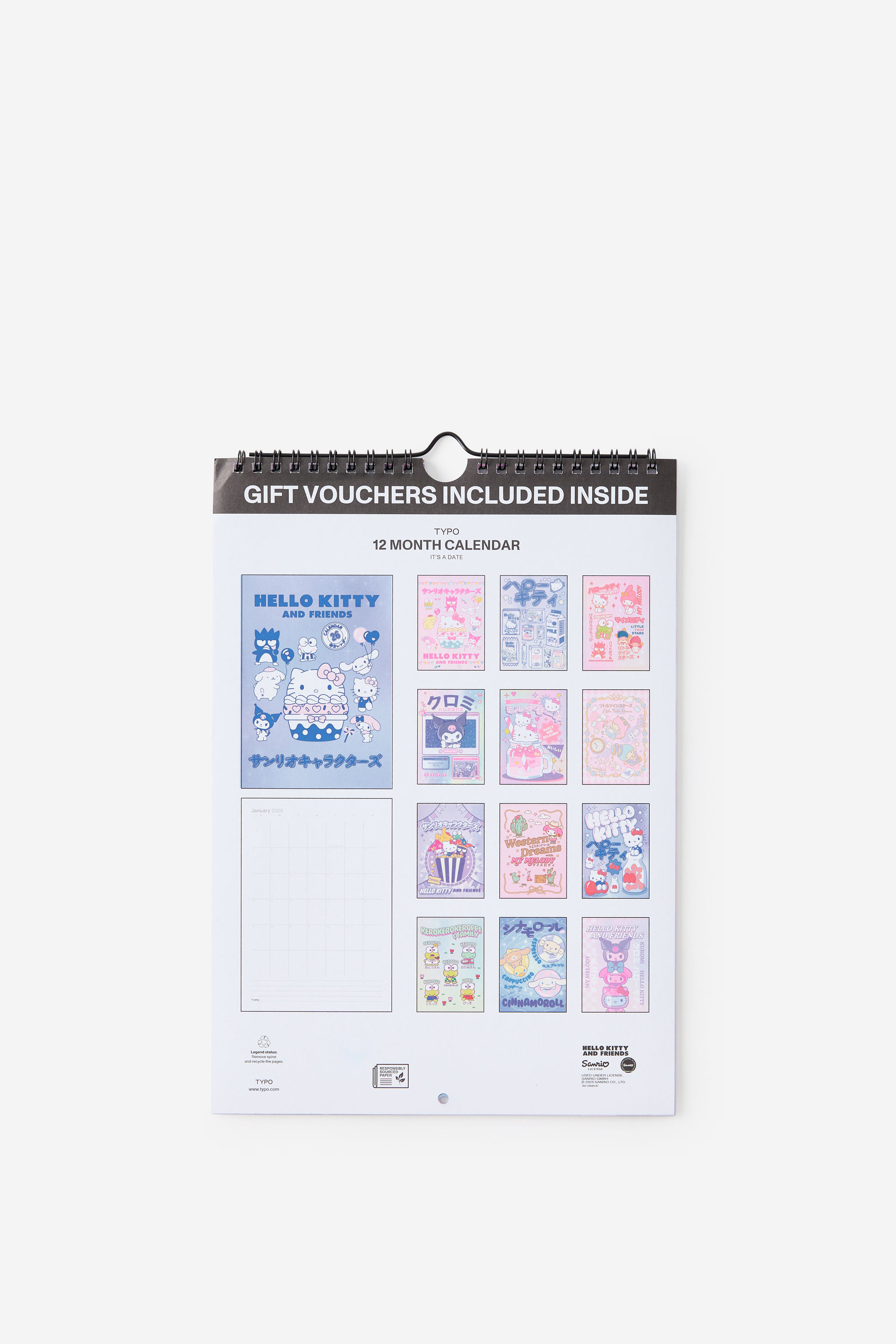 Hello Kitty 2026 Get A Date Wall Calendar